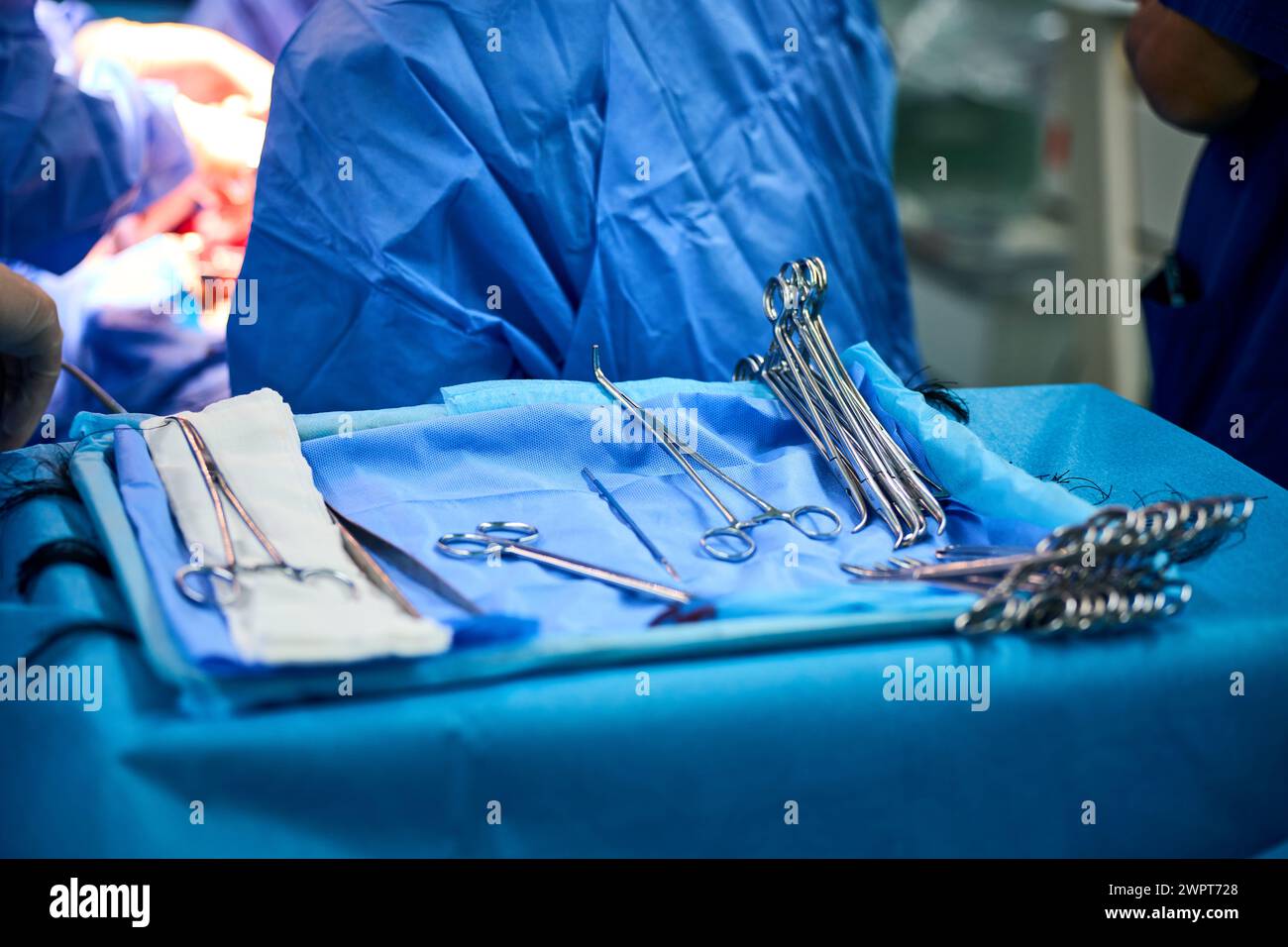 Surgical instruments are on the table in the operating room Stock Photo ...