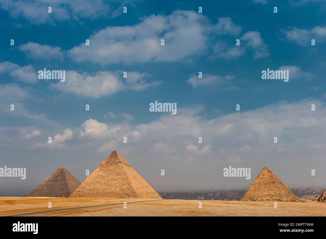 Pyramids of Giza, desert, wonder of the world, building, panorama ...