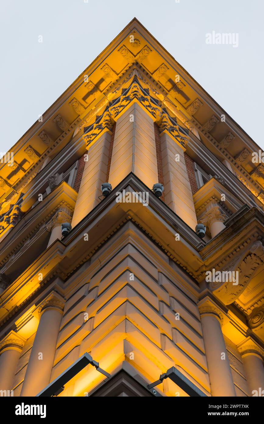 Antique facade, old building, illuminated, mood, building, architecture ...