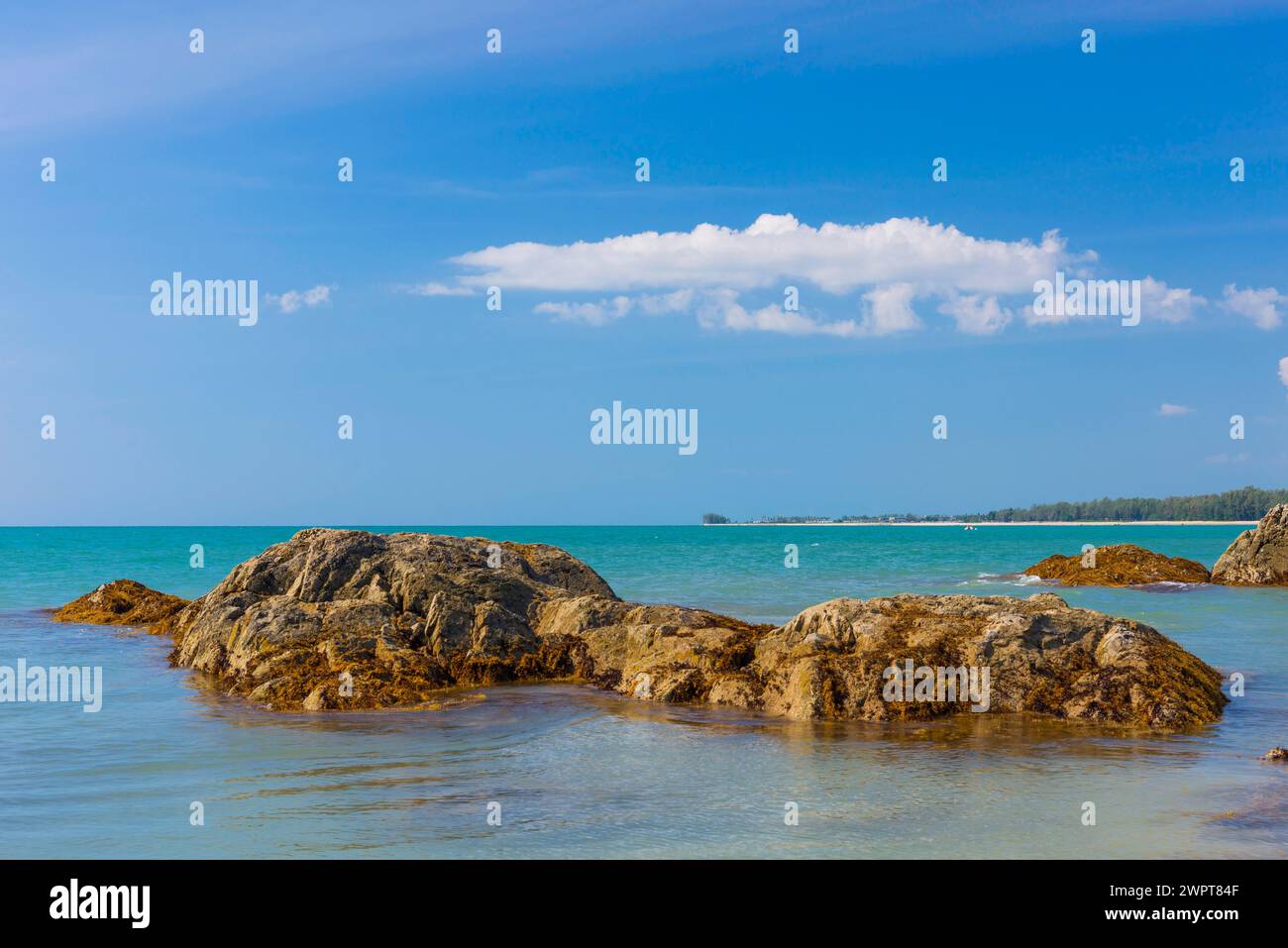 Rocky beach landscape at Silent beach in Khao lak, beach, stone beach ...