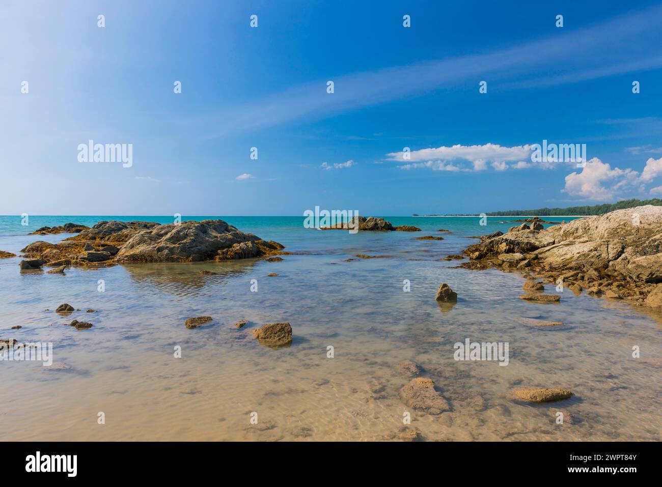 Rocky beach landscape at Silent beach in Khao lak, beach, stone beach ...