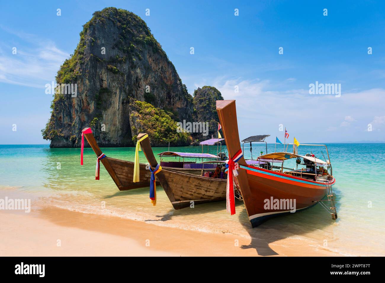 Longtail boat, fishing boat, wooden boat, boat, decorated, tradition ...