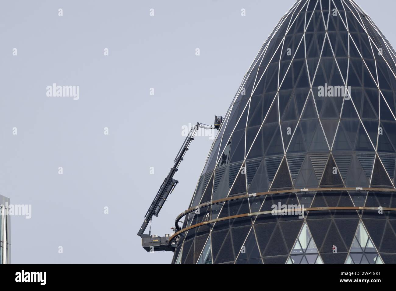 The Gherkin skyscraper building close up of window details, City of ...
