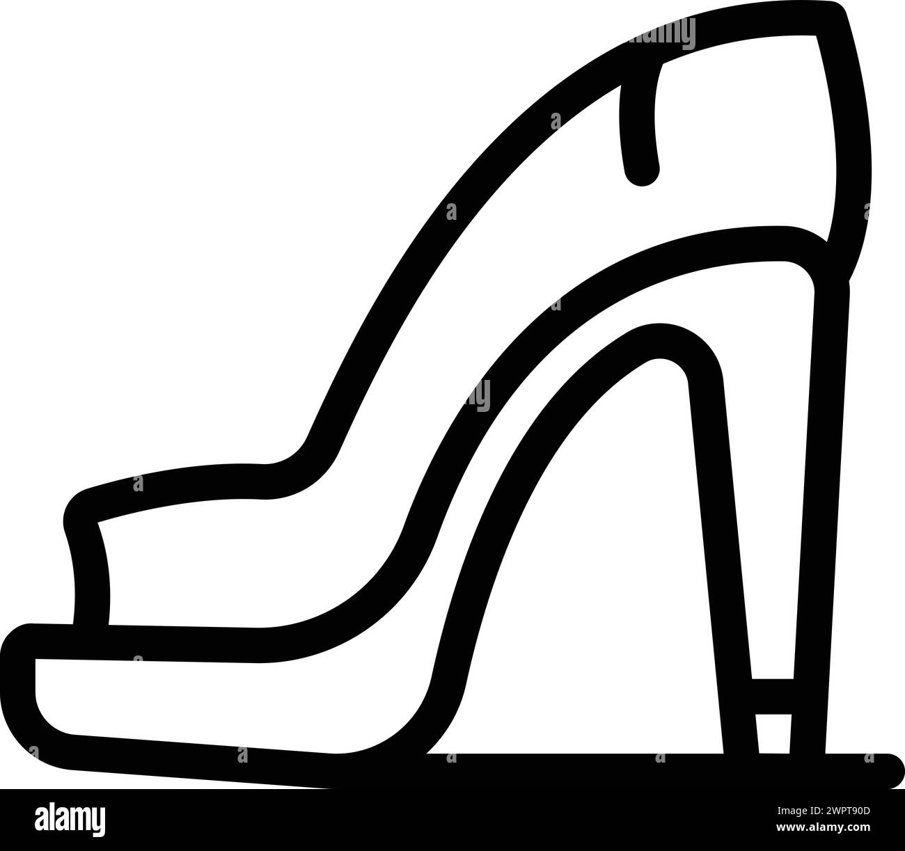 Season high heels icon outline vector. Fashion lady pumps footwear ...