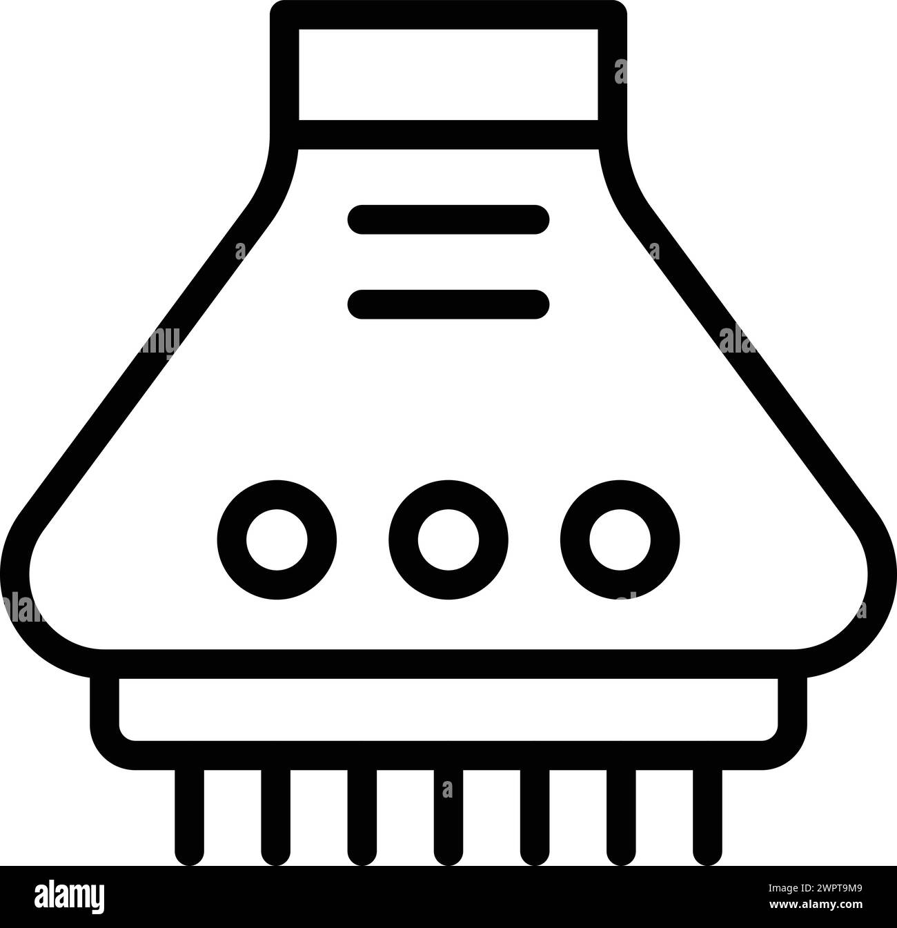 Oven hood icon outline vector. Stainless venting system. Cleaning air ...