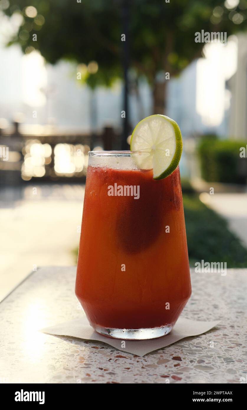 Chill and Refresh with a Poolside Fruit Mocktail Stock Photo - Alamy