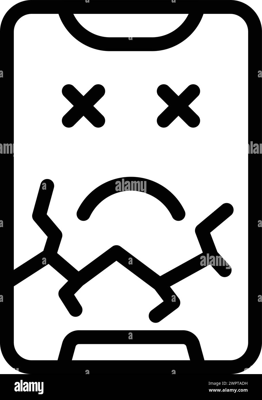 Damaged screen smartphone icon outline vector. Cracked mobile display ...