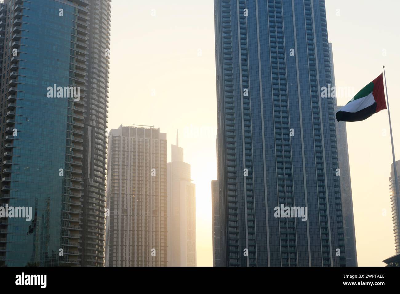 Dubai skyline sunset silhouette hi-res stock photography and images - Alamy