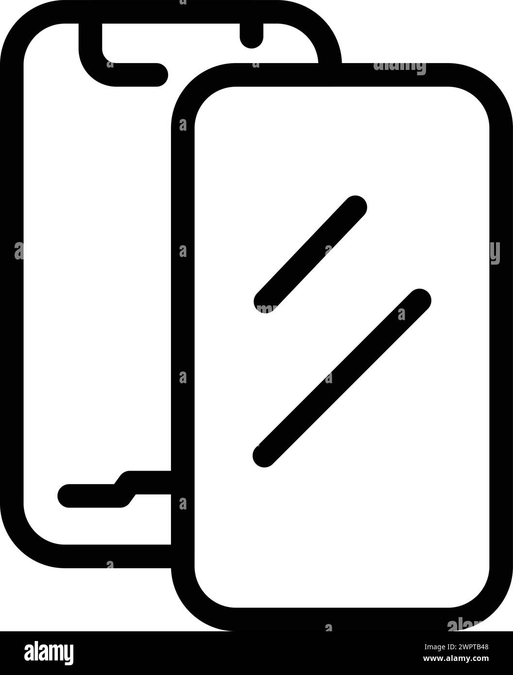 Ultra screen protector glass icon outline vector. Mobile body ...