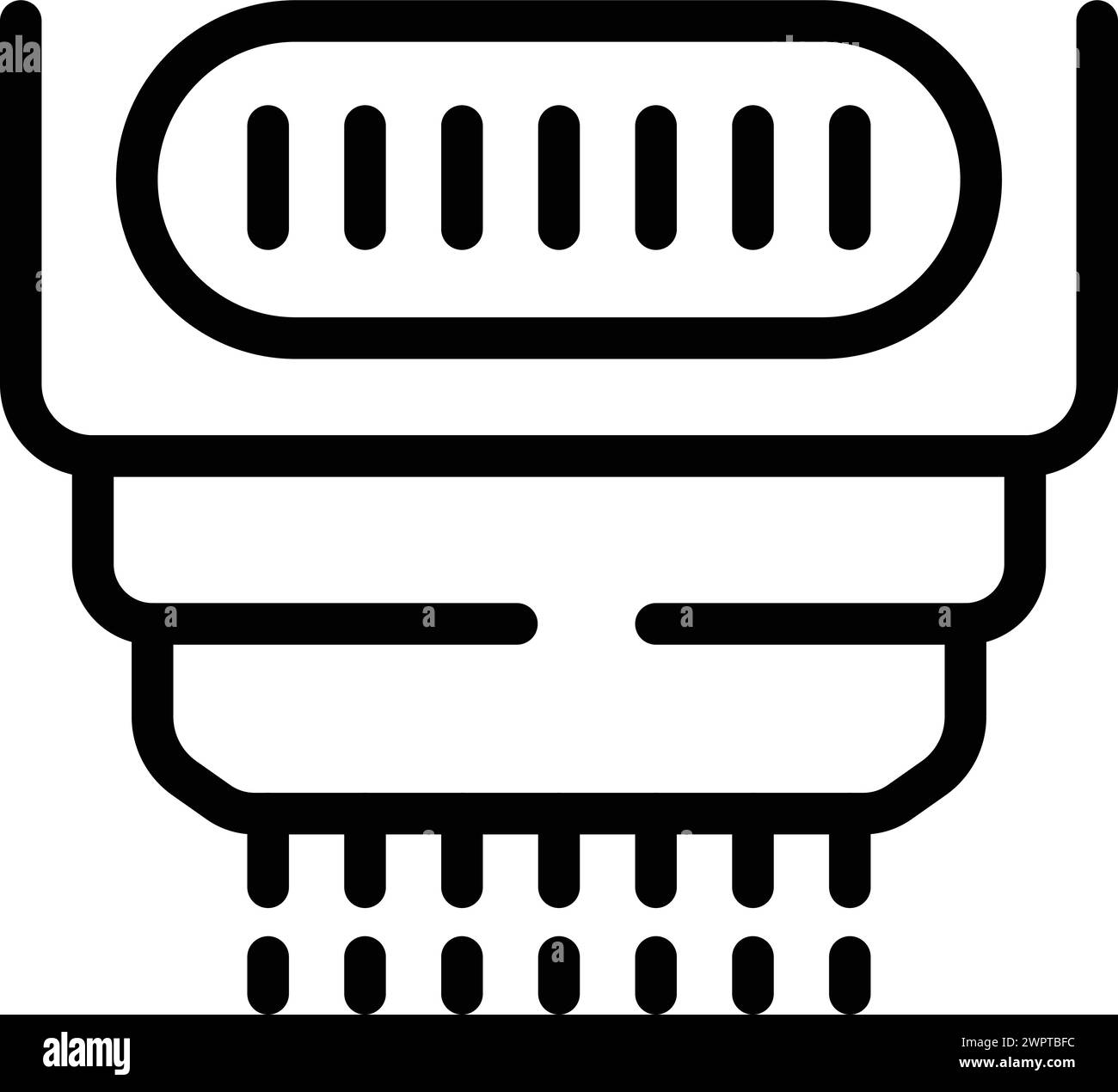 Restroom hand dryer icon outline vector. Toilet air box drier ...
