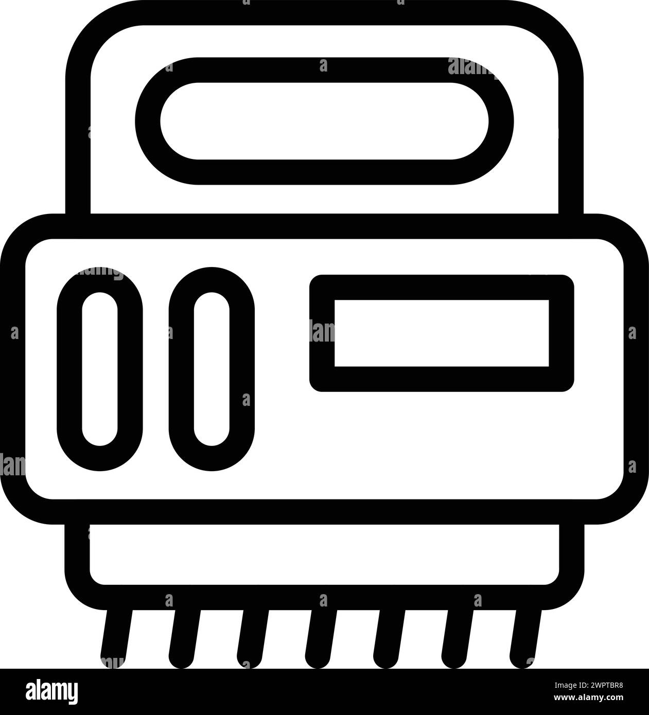 Drying machine icon outline vector. Wall hand dryer. Sensor air ...
