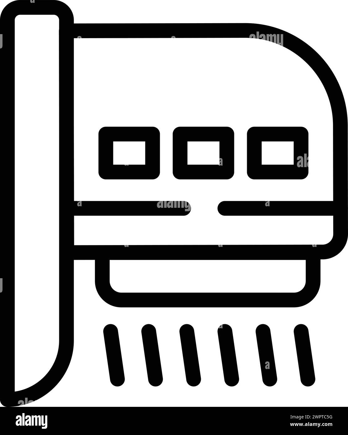 Hand drying mechanism icon outline vector. Automated palm heating ...