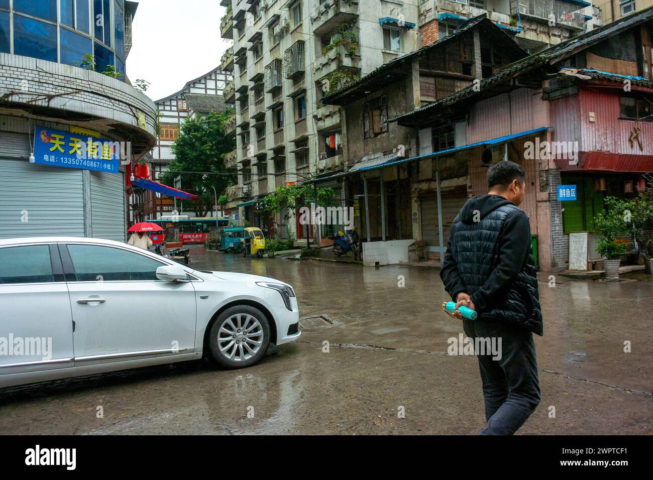 Chinese people walking on street scenes in old town hi-res stock ...
