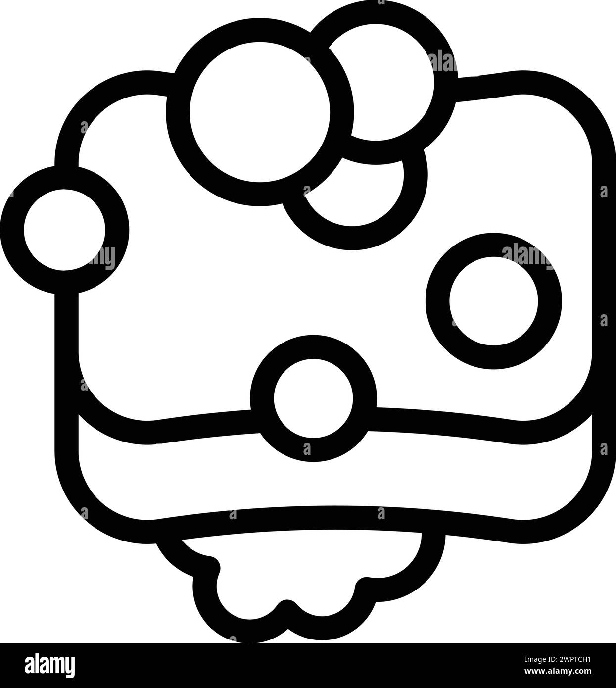 Foam sponge icon outline vector. Antibacterial soap bubbles. Hygiene ...