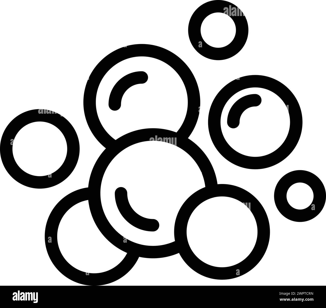 Cleansing bubbles icon outline vector. Cleanliness soap foam. Skin ...