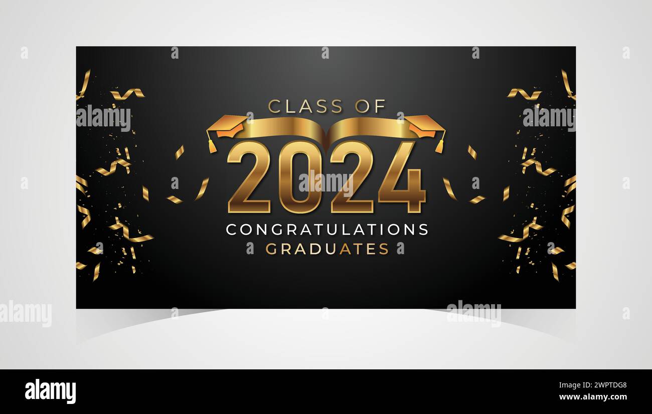 Class of 2024 Congratulations Graduates. Academic Cap and Diploma ...