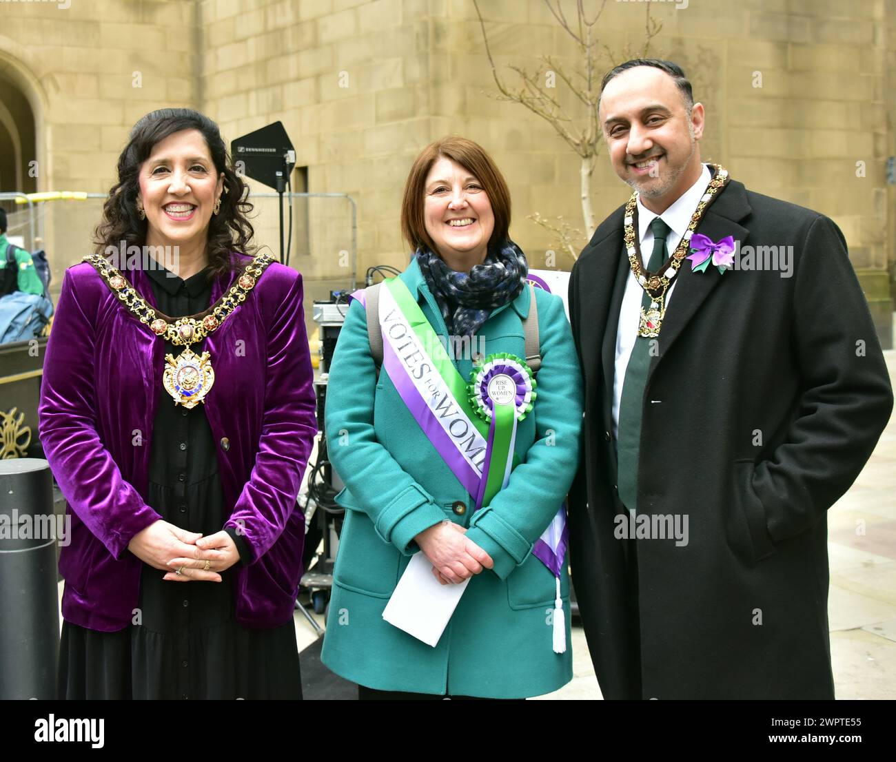 Participants in the Walk for Women, central Manchester, UK, 9th March ...