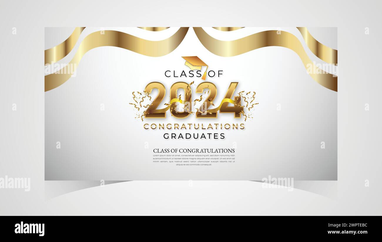 Class of 2024 Congratulations Graduates. Academic Cap and Diploma ...