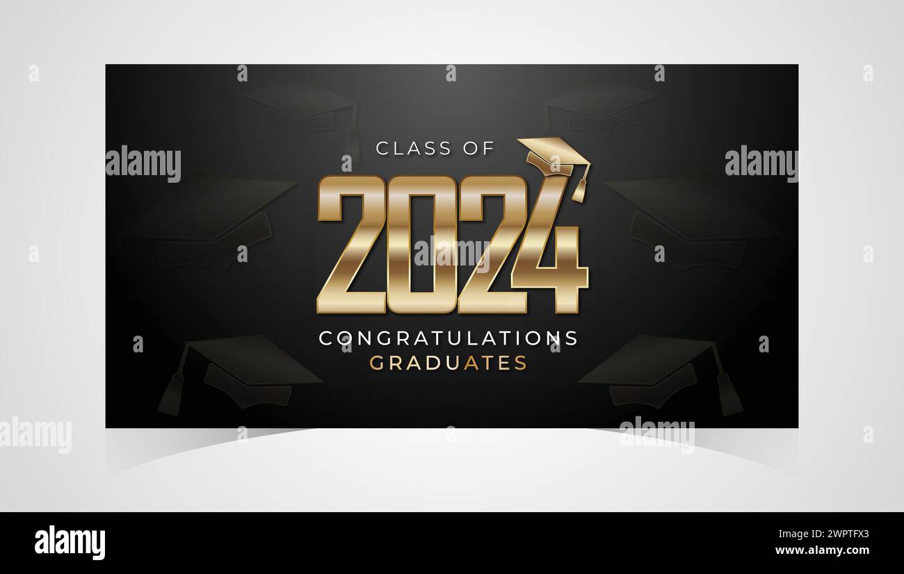 Class of 2024 Congratulations Graduates. Academic Cap and Diploma ...