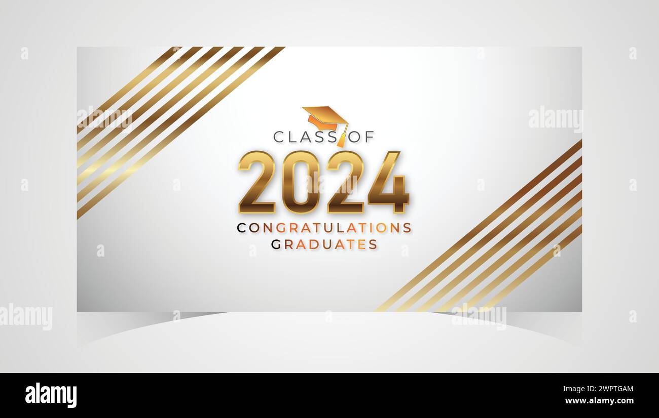Class of 2024 Congratulations Graduates. Academic Cap and Diploma ...