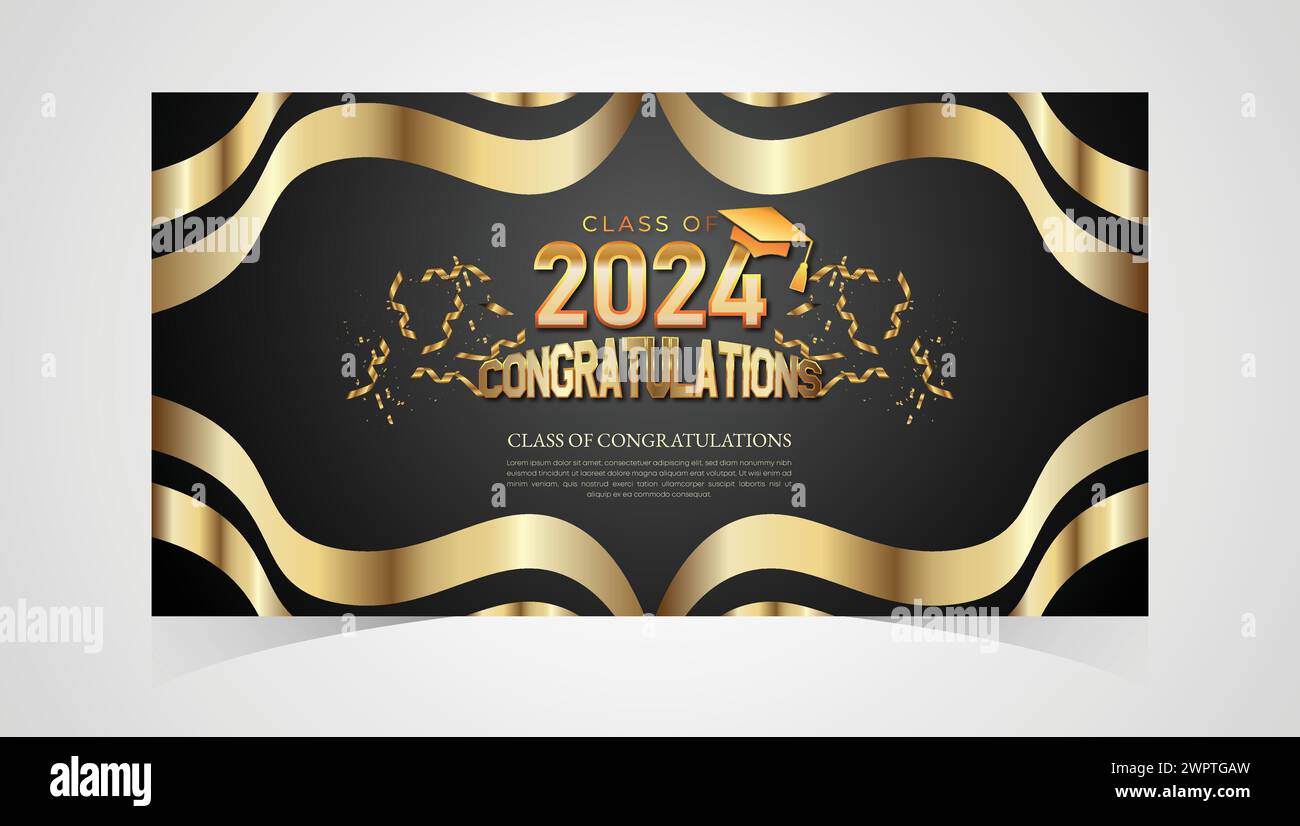 Class of 2024 Congratulations Graduates. Academic Cap and Diploma ...