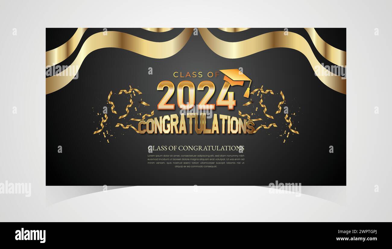Class of 2024 Congratulations Graduates. Academic Cap and Diploma ...