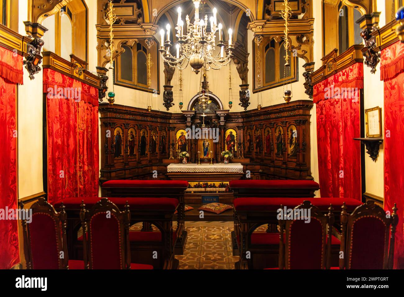 Chapel, neo-renaissance, neo-baroque interior, Miramare Castle with ...