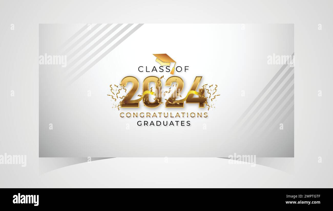 Class of 2024 Congratulations Graduates. Academic Cap and Diploma ...
