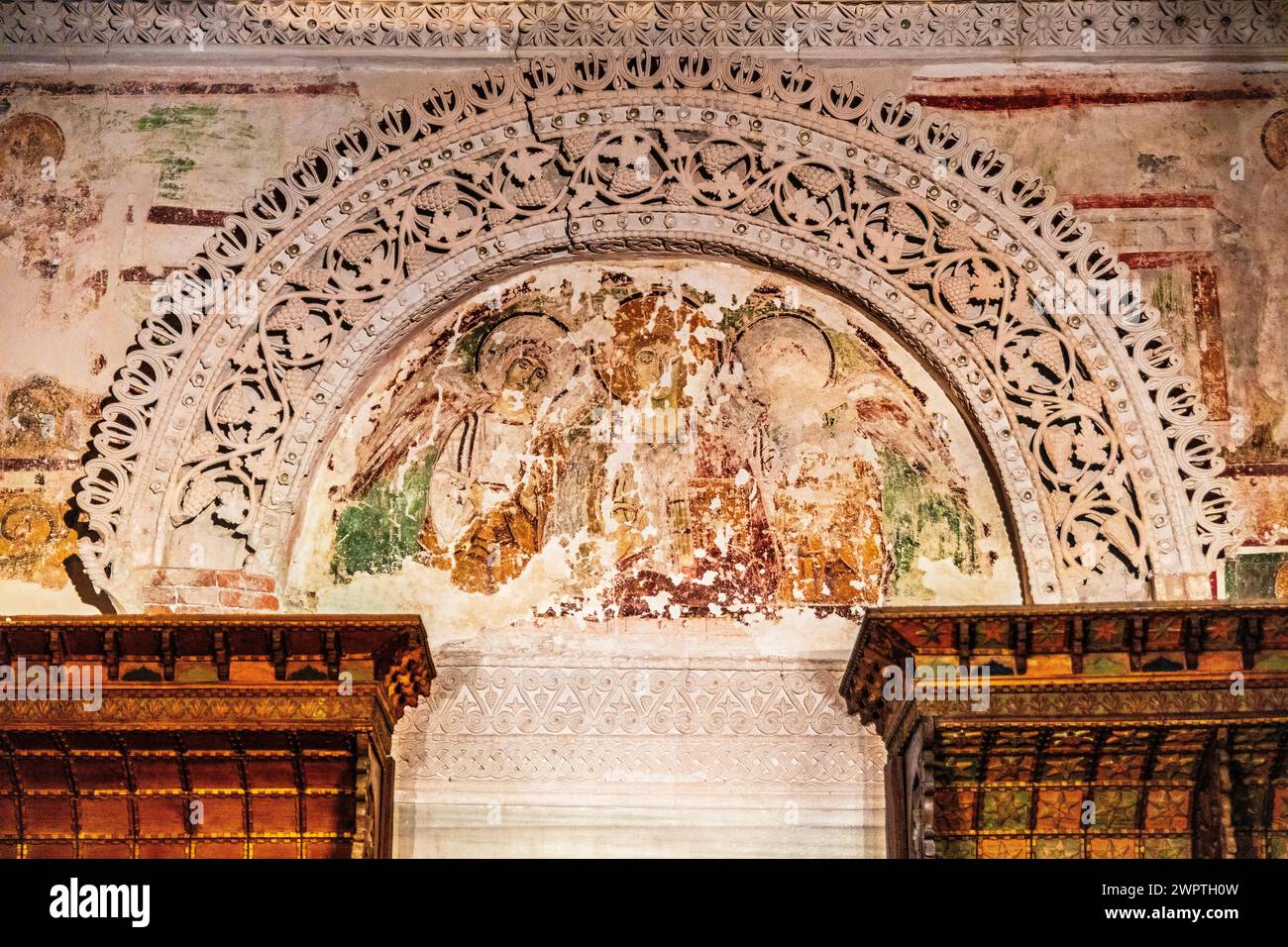 Wooden choir of the Tempietto Lombardo with medieval, Byzantine ...