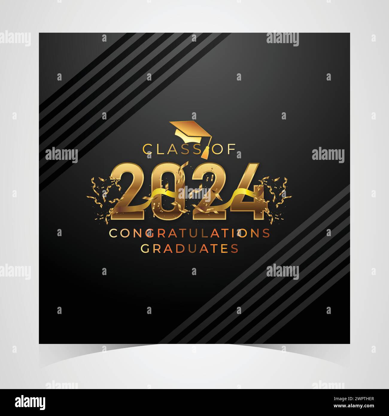 Class of 2024 Congratulations Graduates. Academic Cap and Diploma ...