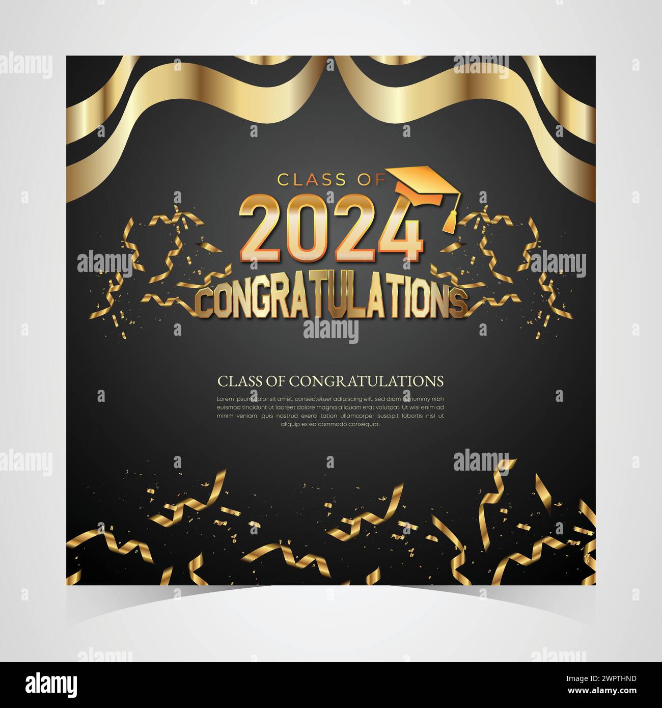 Class of 2024 Congratulations Graduates. Academic Cap and Diploma ...