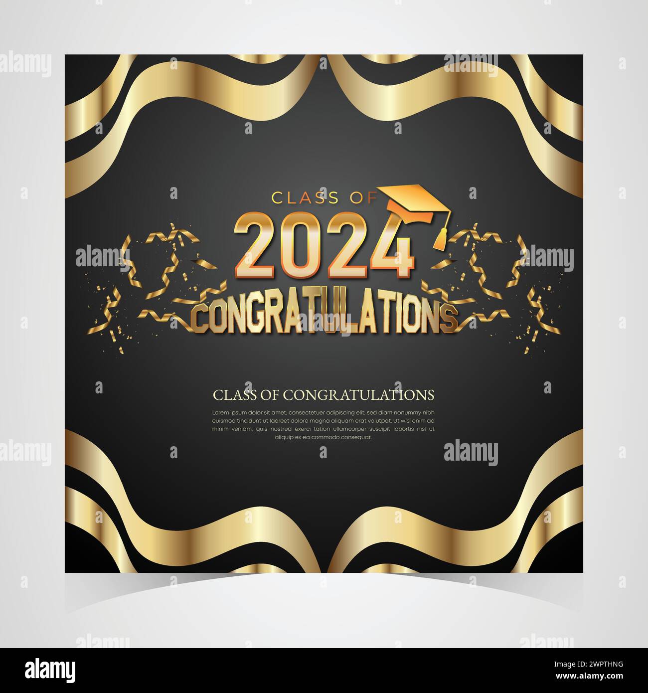 Class of 2024 Congratulations Graduates. Academic Cap and Diploma ...