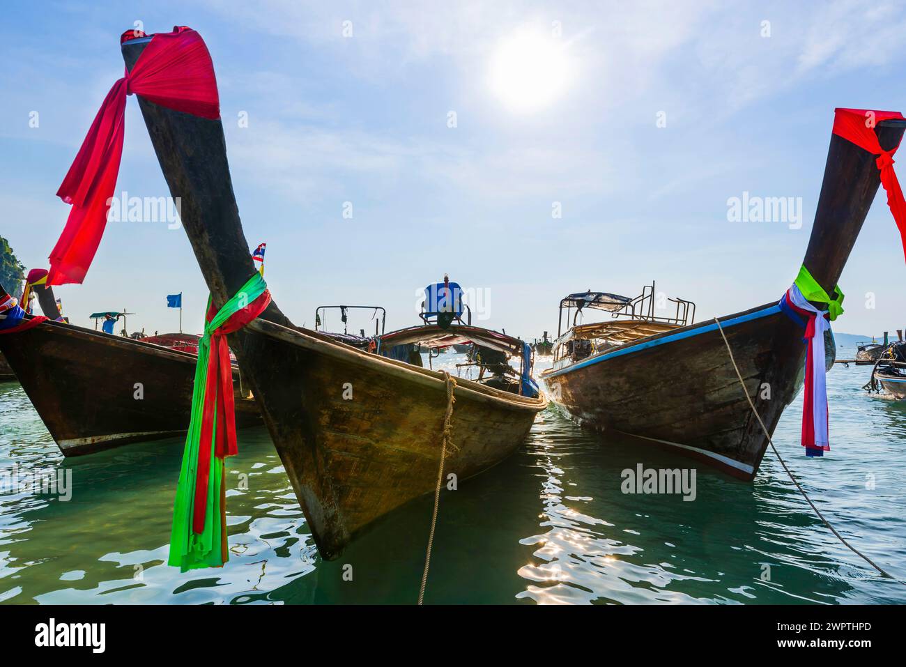 Longtail boat for transporting tourists, water taxi, taxi boat, ferry ...
