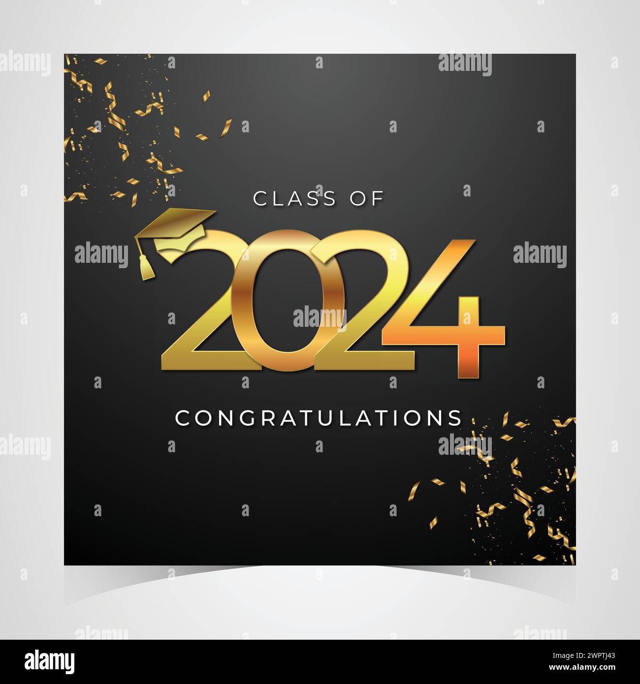 Class of 2024 Congratulations Graduates. Academic Cap and Diploma ...