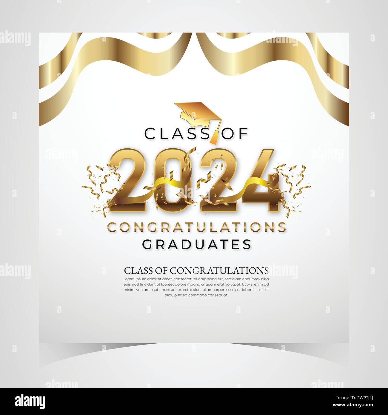 Class of 2024 Congratulations Graduates. Academic Cap and Diploma ...