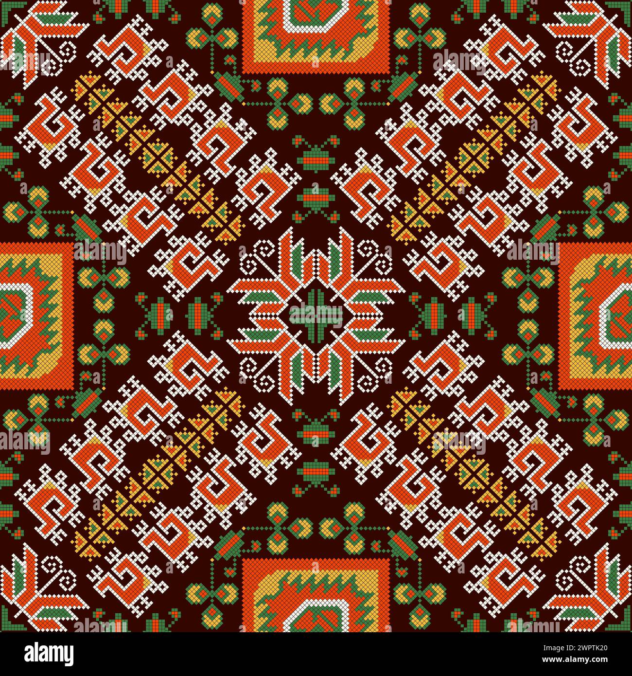 Traditional Bulgarian embroidery vector pattern Stock Photo - Alamy