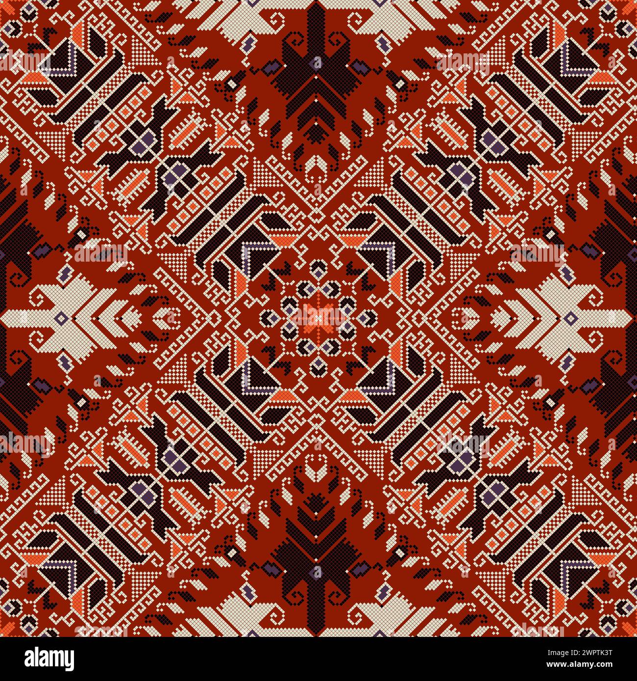 Traditional Bulgarian embroidery vector pattern Stock Photo - Alamy