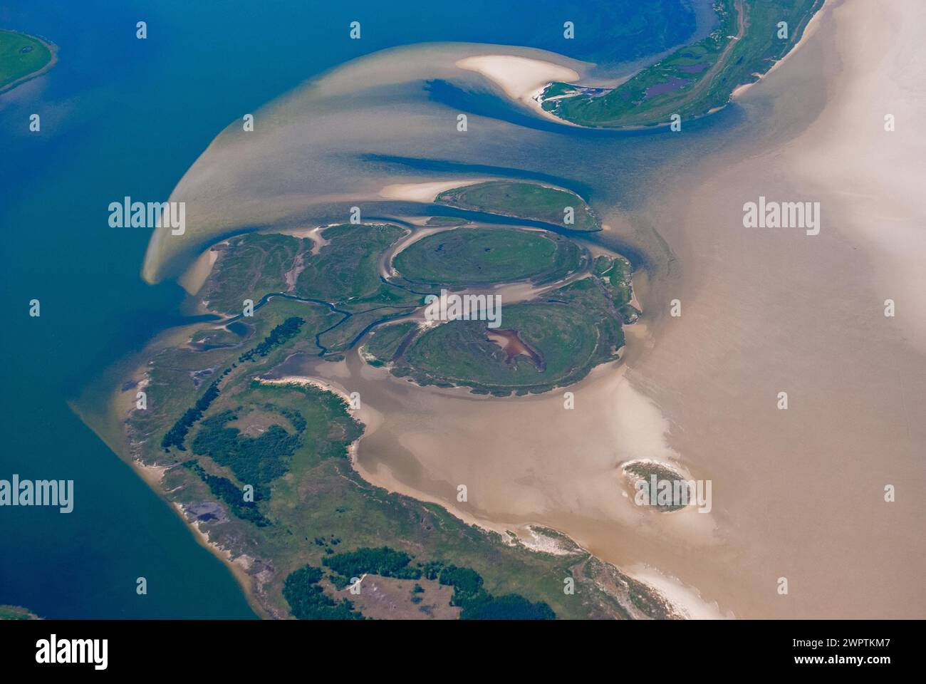 Aerial view, peninsula, Grosser Werder, nature reserve, Vorpommersche ...