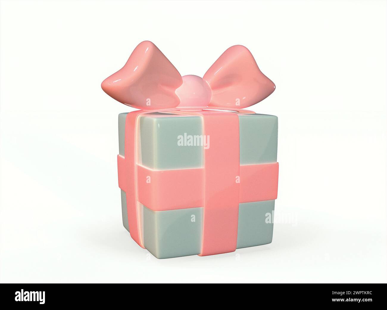 cartoon gift icon on a white background 3d rendering Stock Photo - Alamy