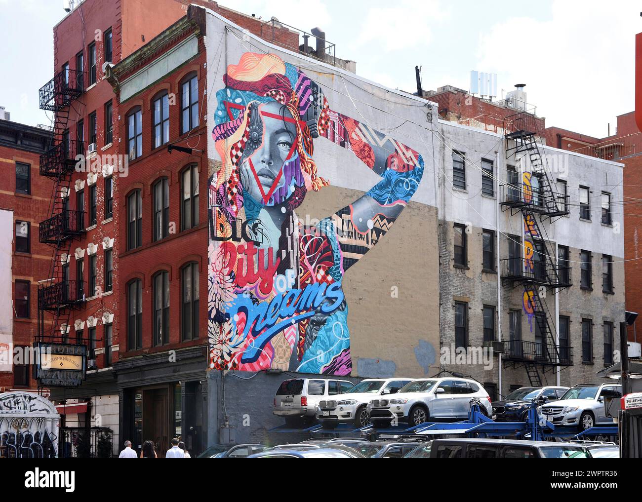 Mural with upper body of a woman, Big City of Dreams, SoHo ...