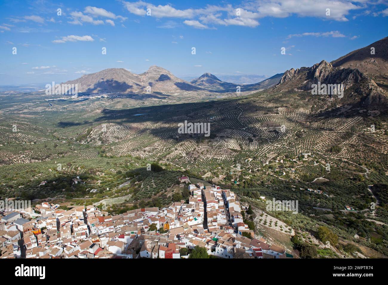 Panoramic view of Albanchez de Magina from the tower of XV century ...