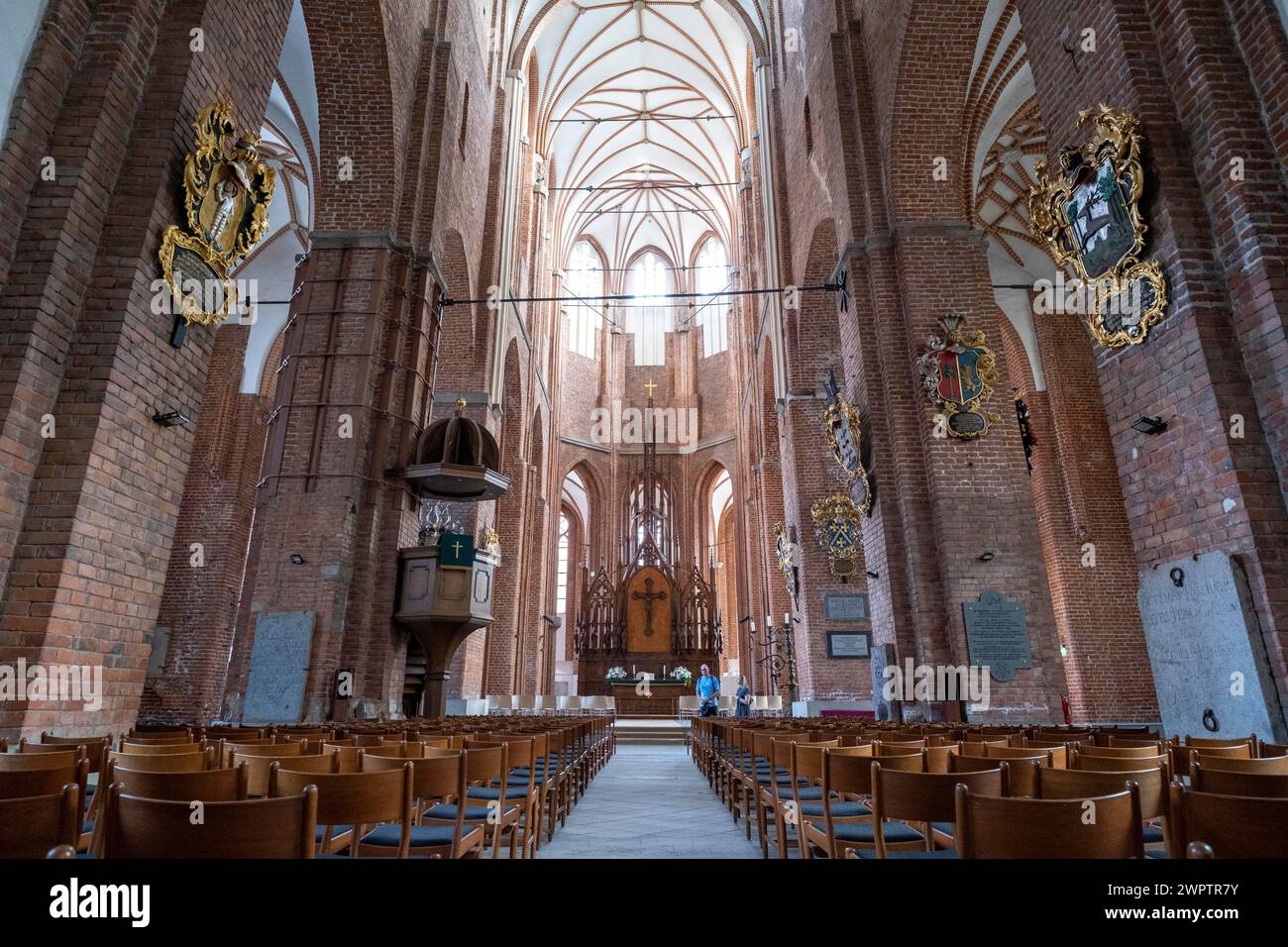 Riga. St Peter's Church. Gothic architecture, nave, Riga, Latvia Stock ...
