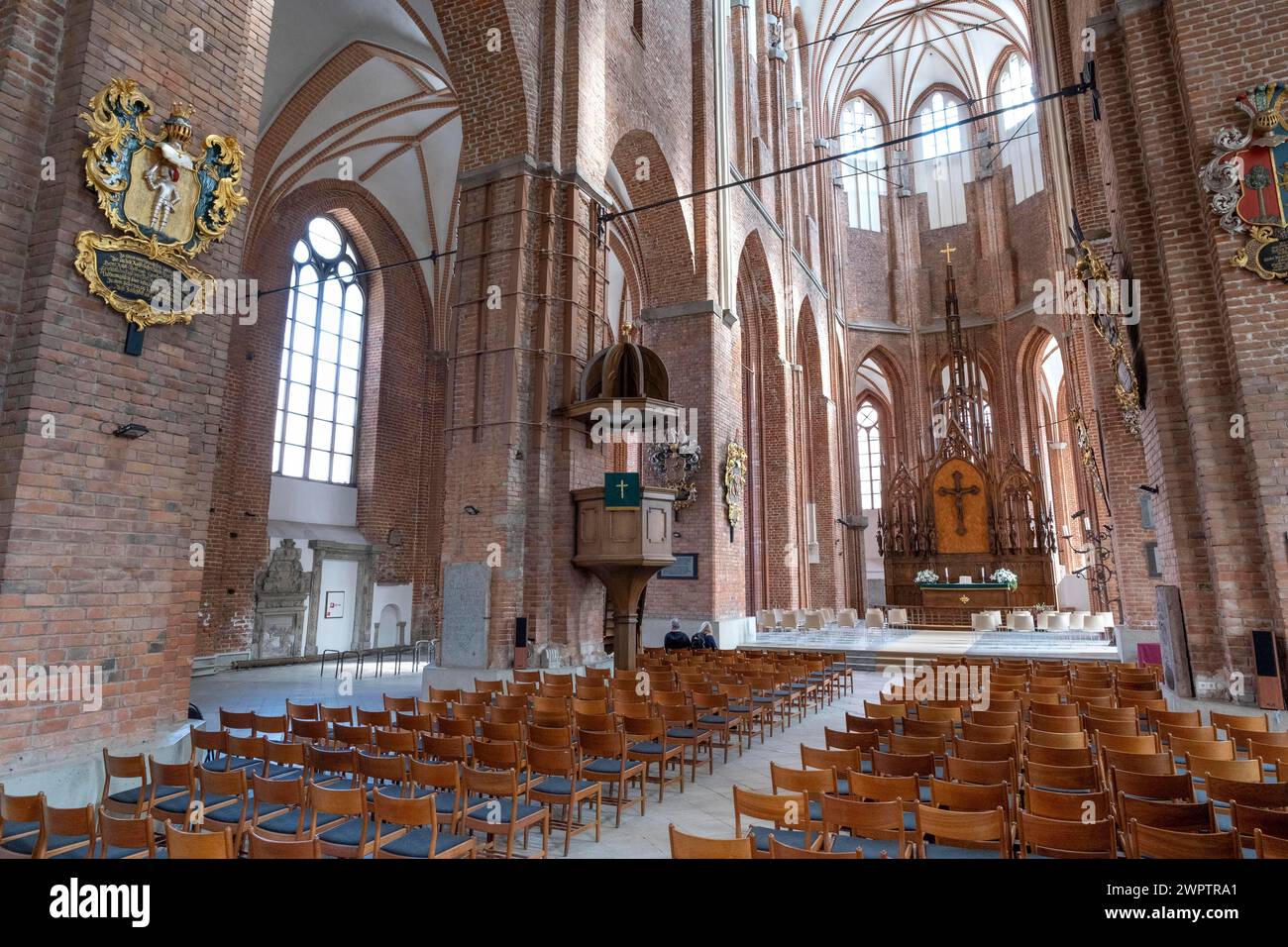Riga. St Peter's Church. Gothic architecture, nave, Riga, Latvia Stock ...