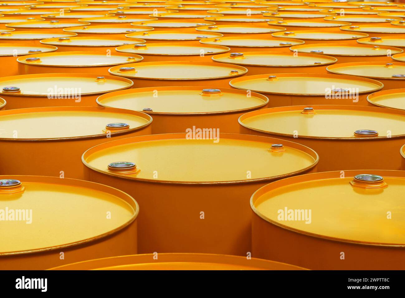 metal barrels of yellow color Stock Photo - Alamy