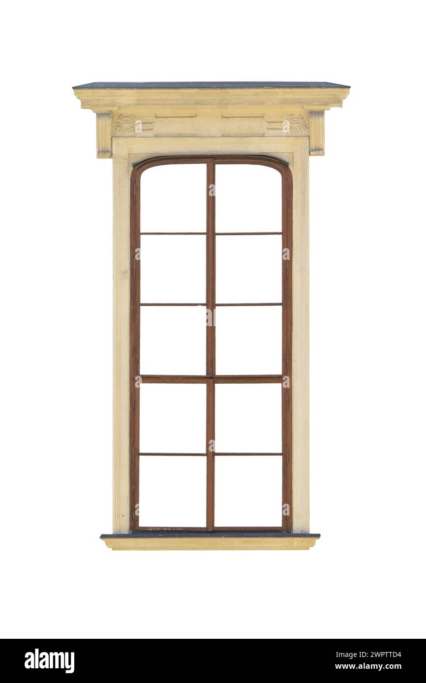 White painted wooden window Cut Out Stock Images & Pictures - Alamy