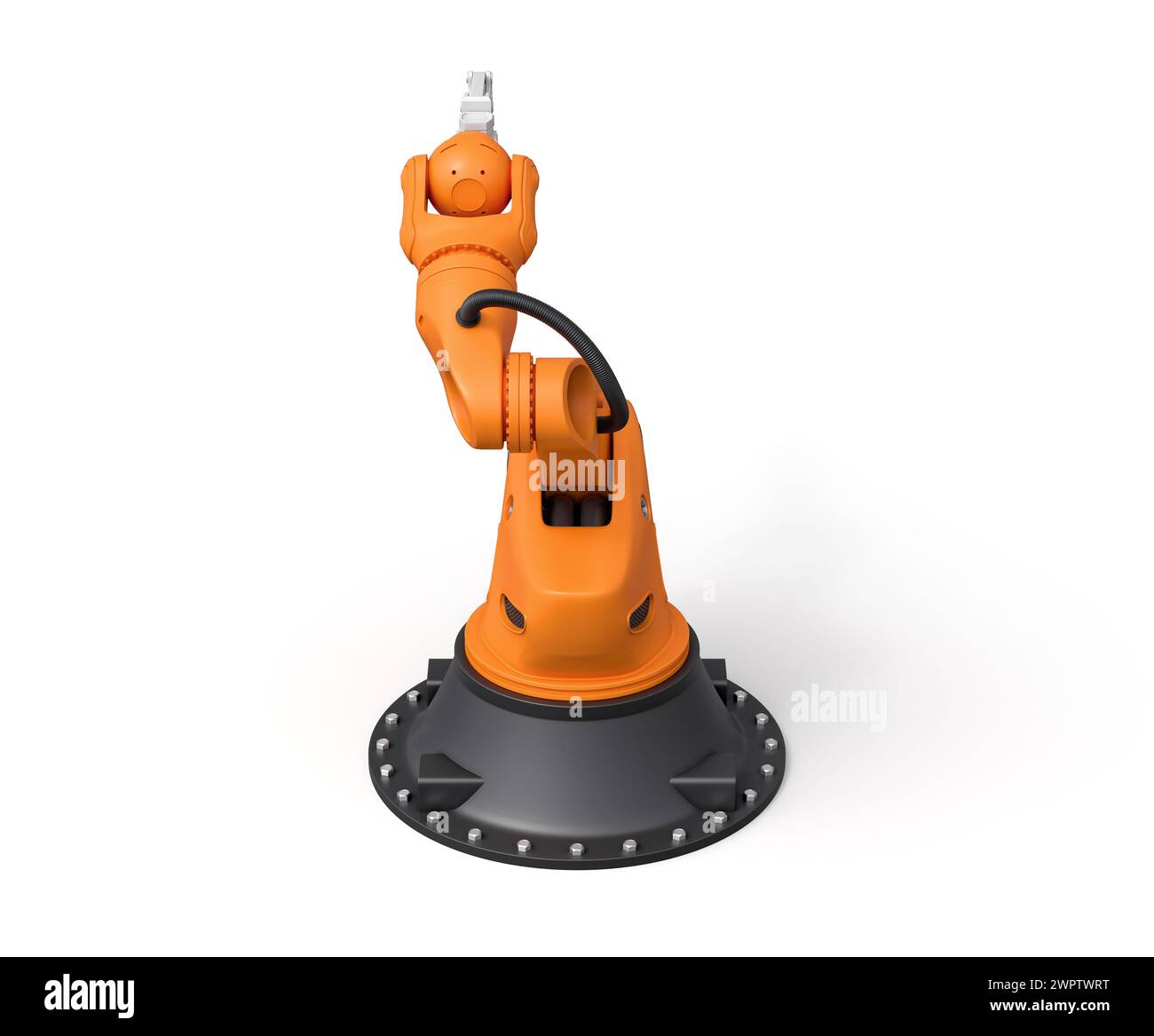 3d rendering of orange robotic arm isolated on white background Stock ...
