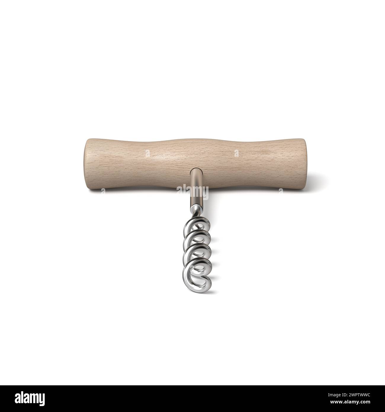 Corkscrew with wooden horizontal handle Stock Photo - Alamy