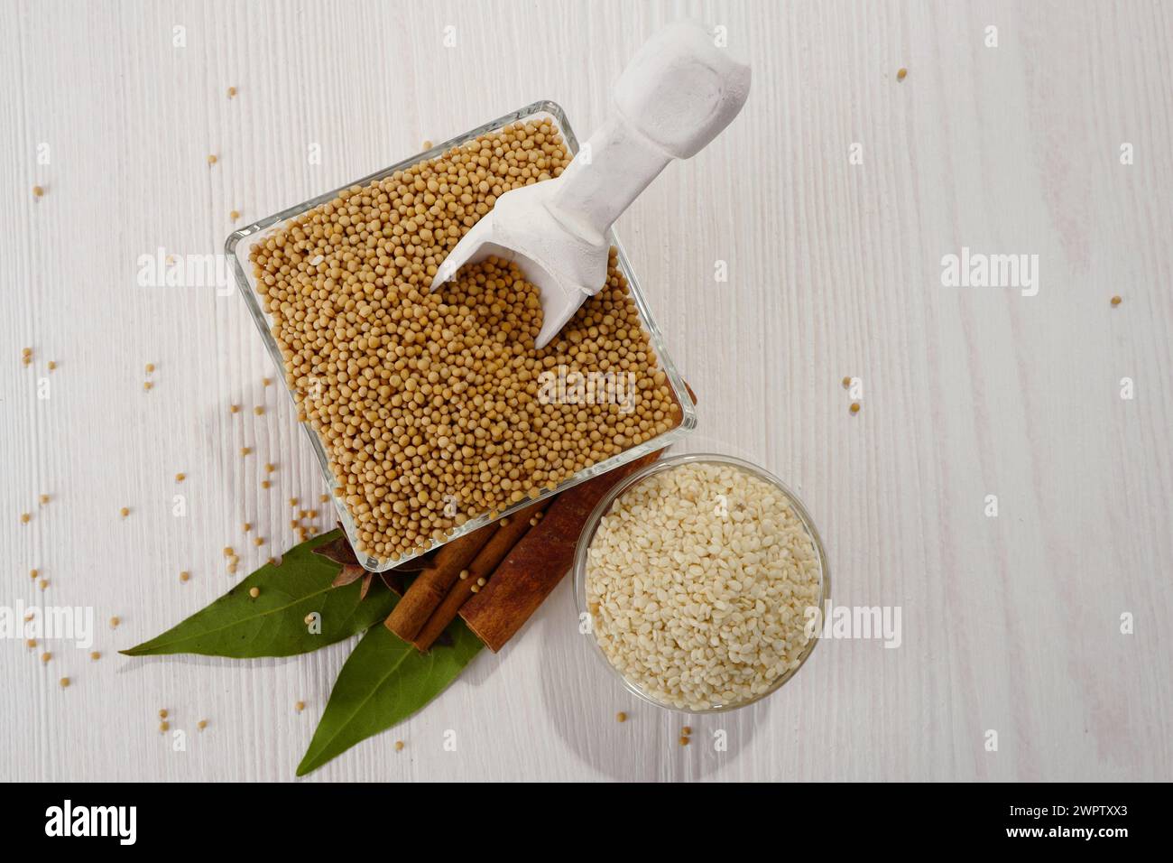 sesame seeds a on white background Stock Photo - Alamy