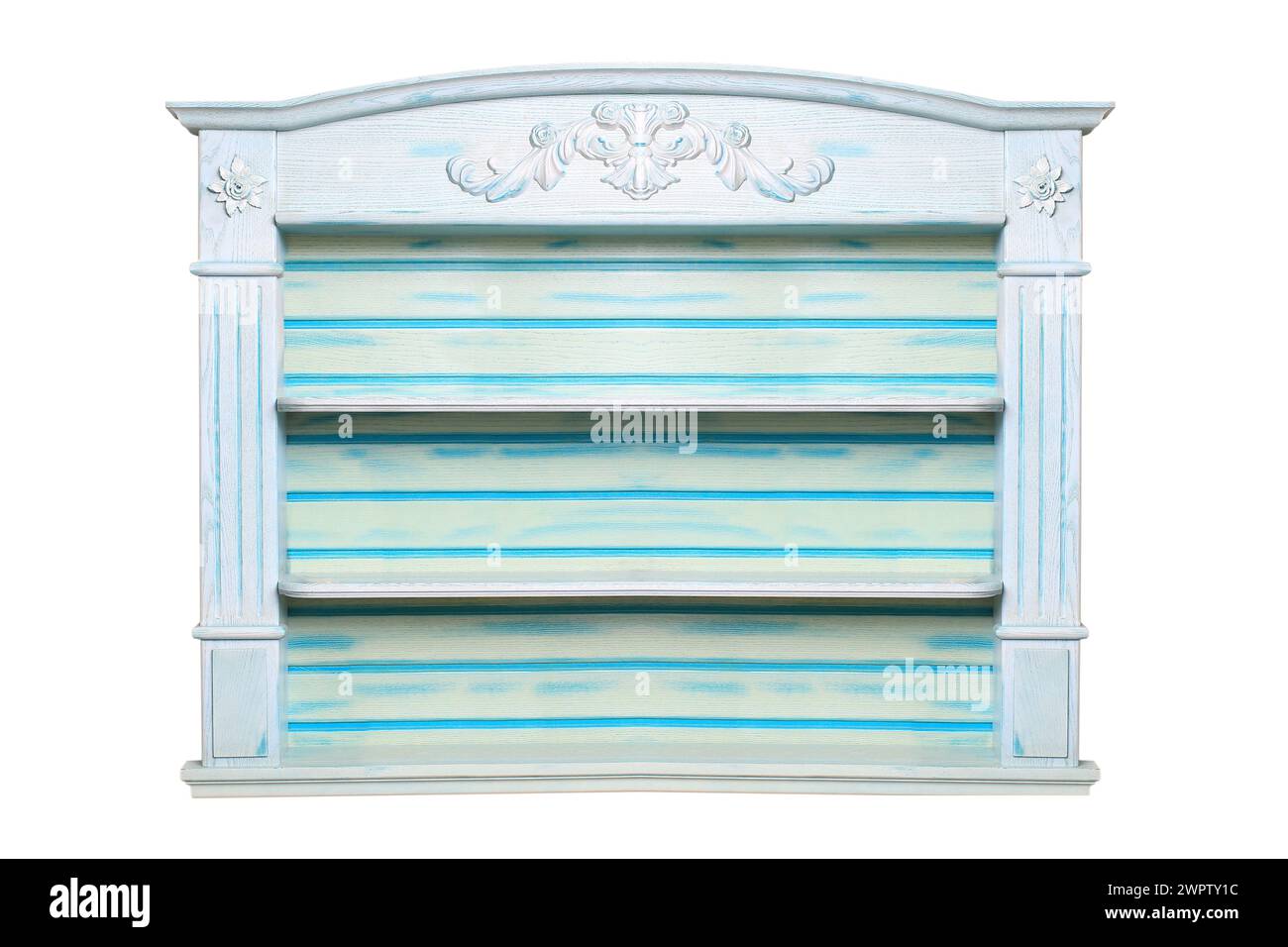 blue shelf for ware isolated on a white background Stock Photo - Alamy