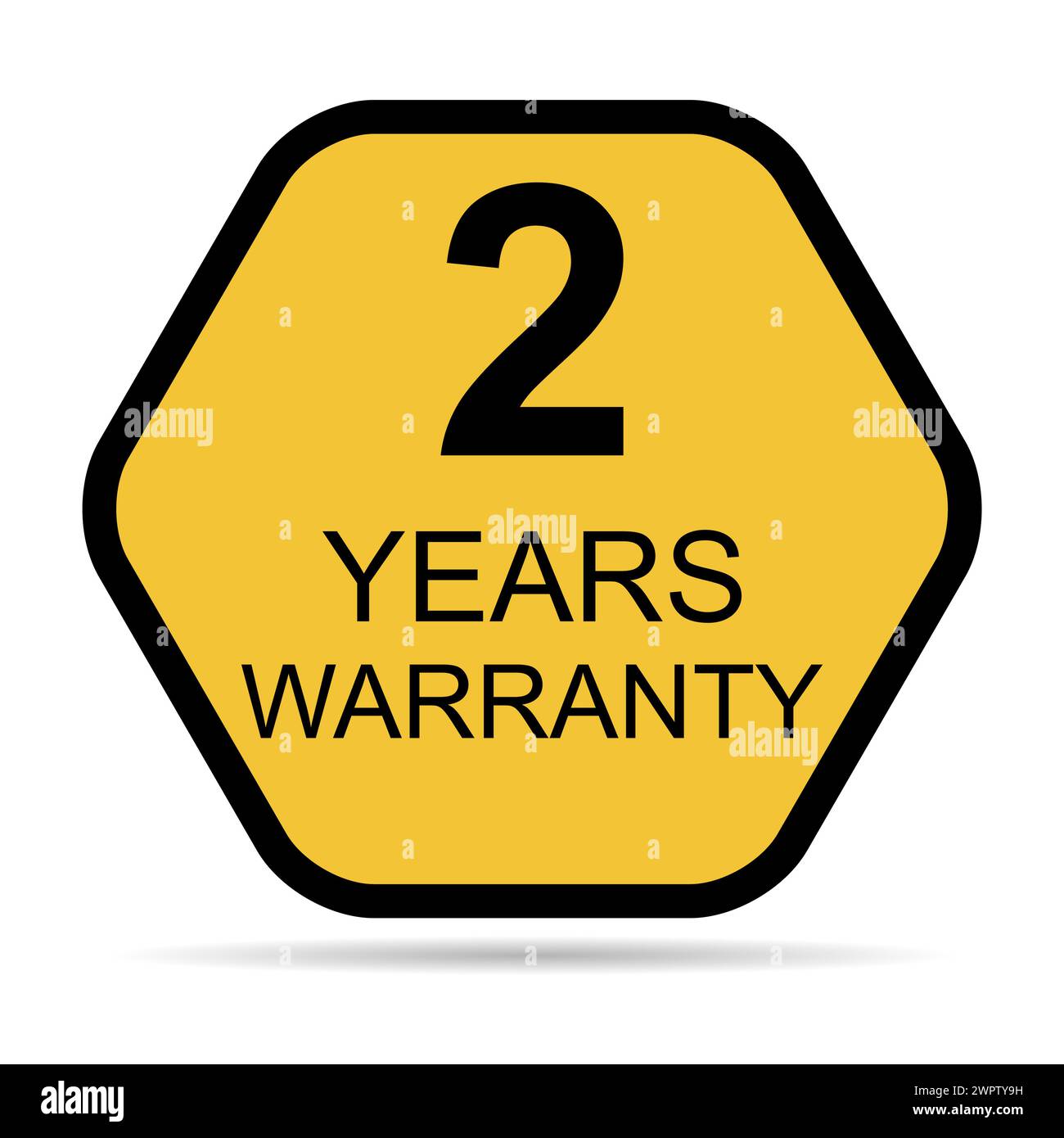 Two years warranty shadow icon, badge seal guarantee certificate ...